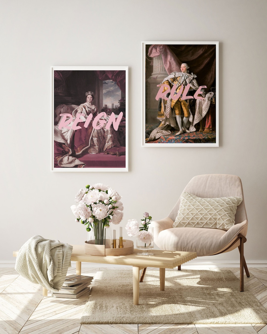 Queen Victoria Print - Printable Wall Art - Digital Download Art - Pink ...