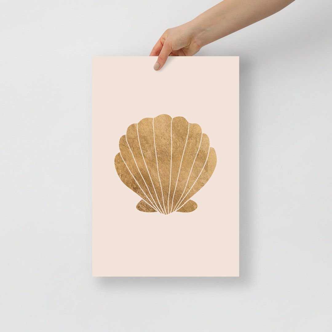 Gold Wall Art Clam Shell Poster Printed and Shipped - Etsy
