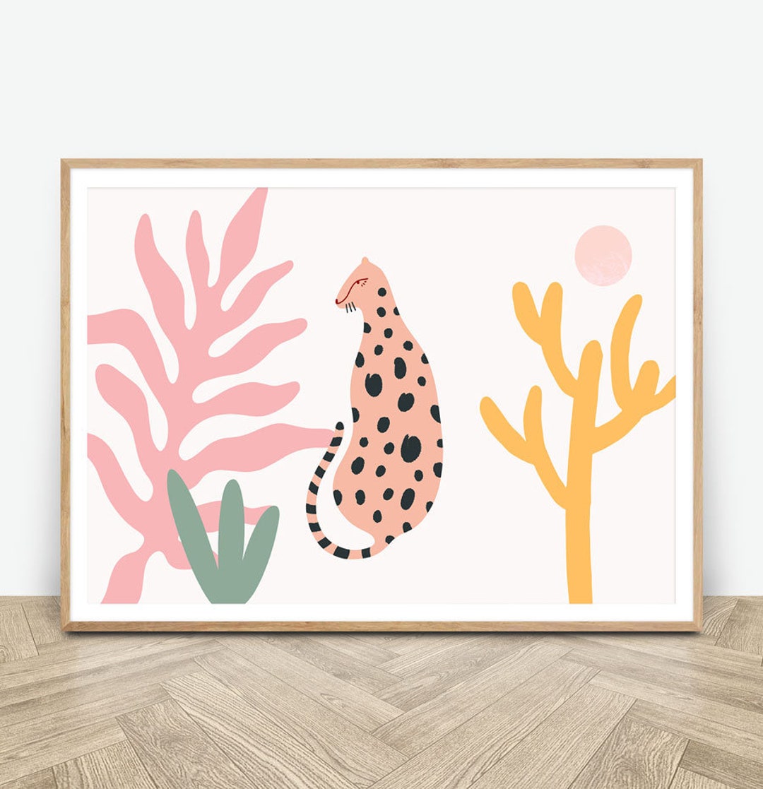 Boho Leopard Print, Kids Room Art, Printable Wall Art, Gift for Her ...