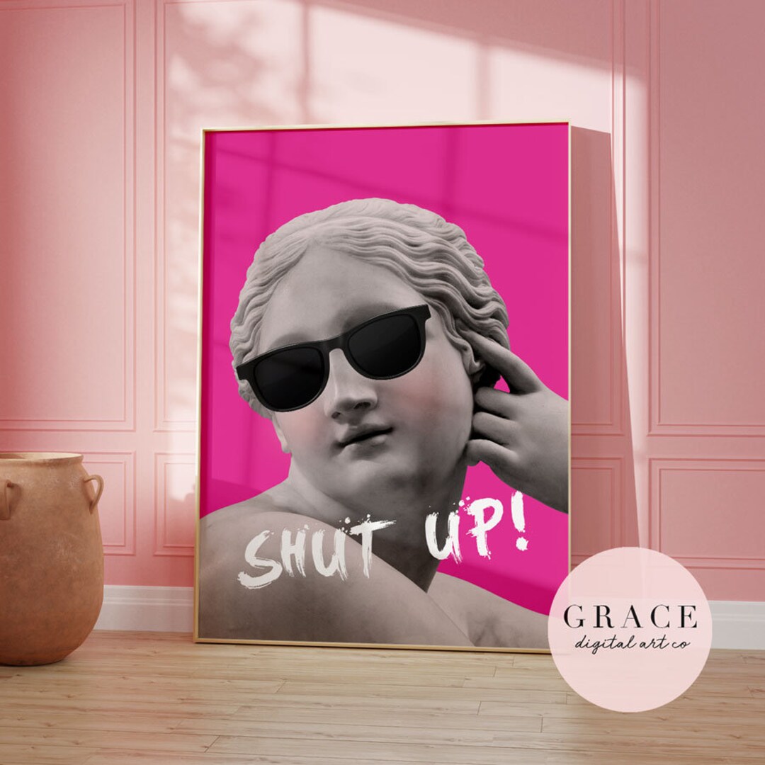 Shut up Print Ancient Aesthetic Statue Head Print Printable Wall Art ...
