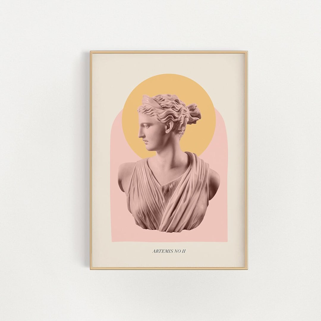 Pink Greek Goddess Print - Artemis Poster - Dorm Decor - Eclectic Home ...