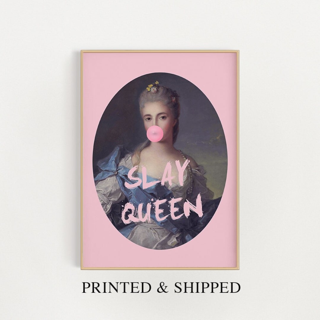 Slay Queen Pink Altered Art Poster - Printed and Shipped - Etsy
