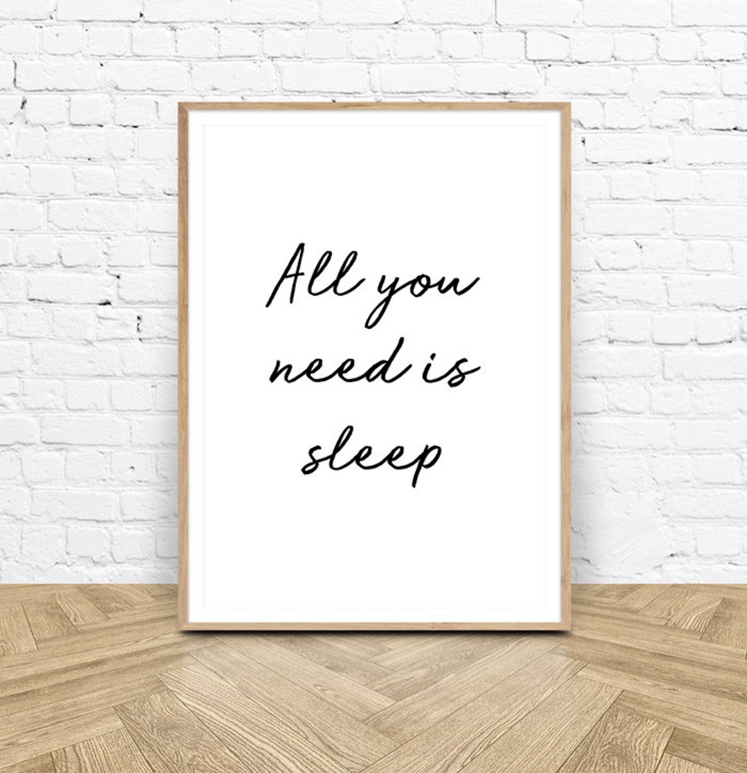 Sleep Typography Print - Bedroom Wall Art - Etsy