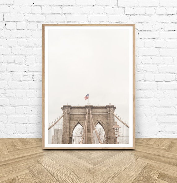 New York Print Brooklyn Bridge Poster NYC Wall Art | Etsy