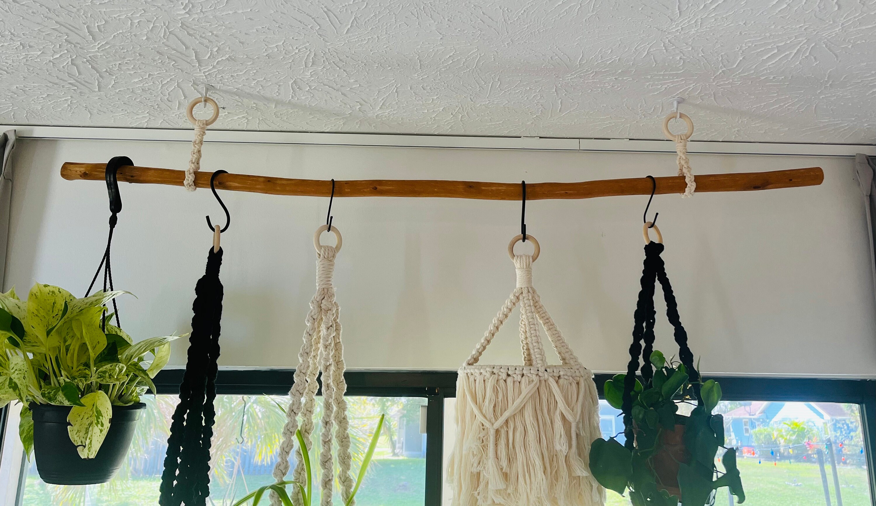 Macrame Stick Hoop Holder - Etsy
