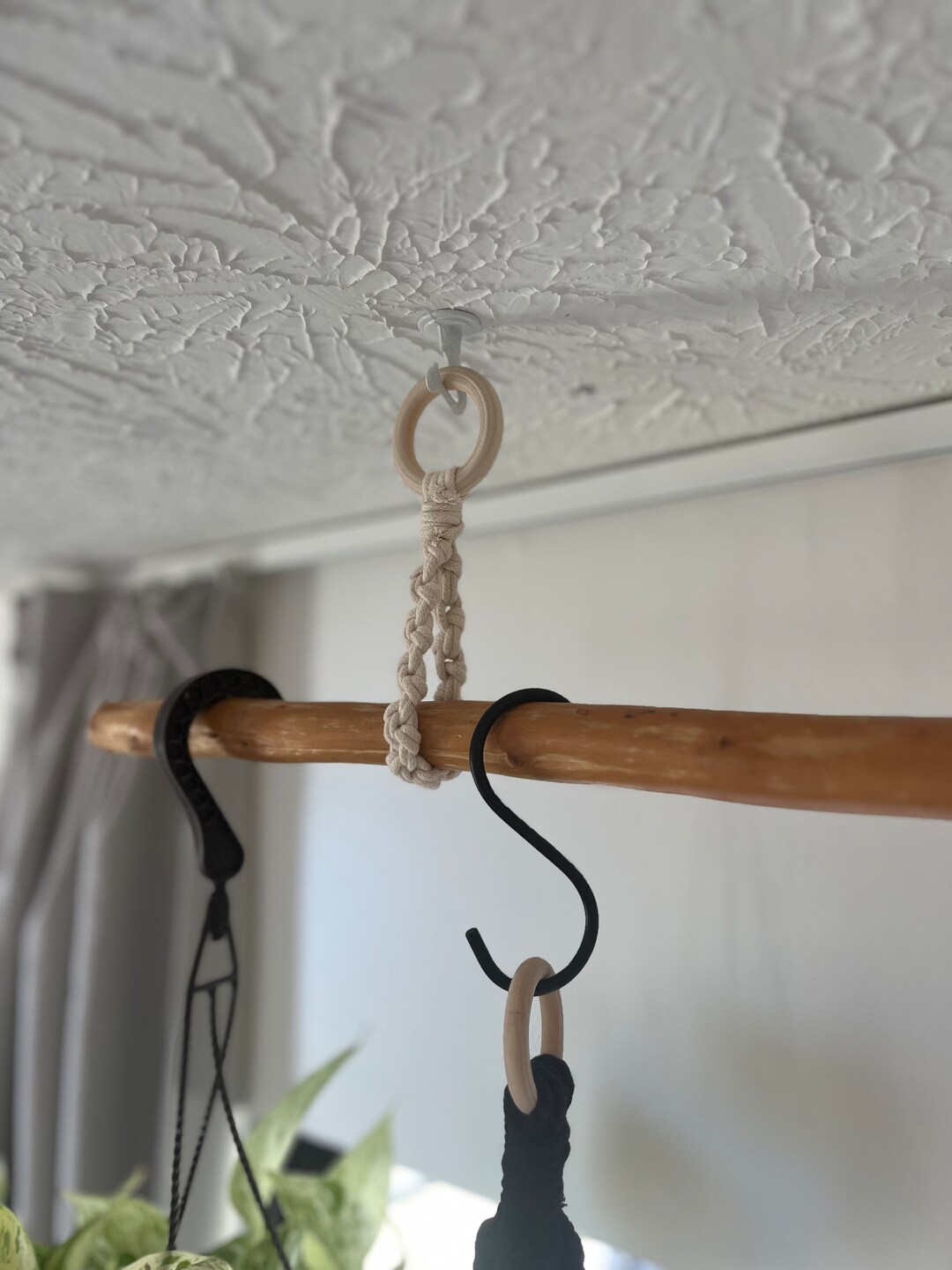 Macrame Stick Hoop Holder - Etsy