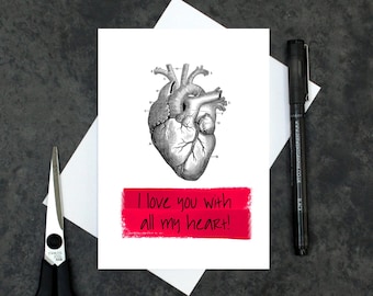 Funny Anatomical Valentine's Day Card 4-pack Download and Print Great ...