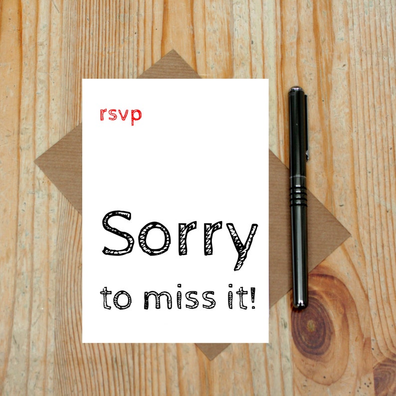 Sorry to Miss It Card Reply Card RSVP Card Wedding - Etsy UK