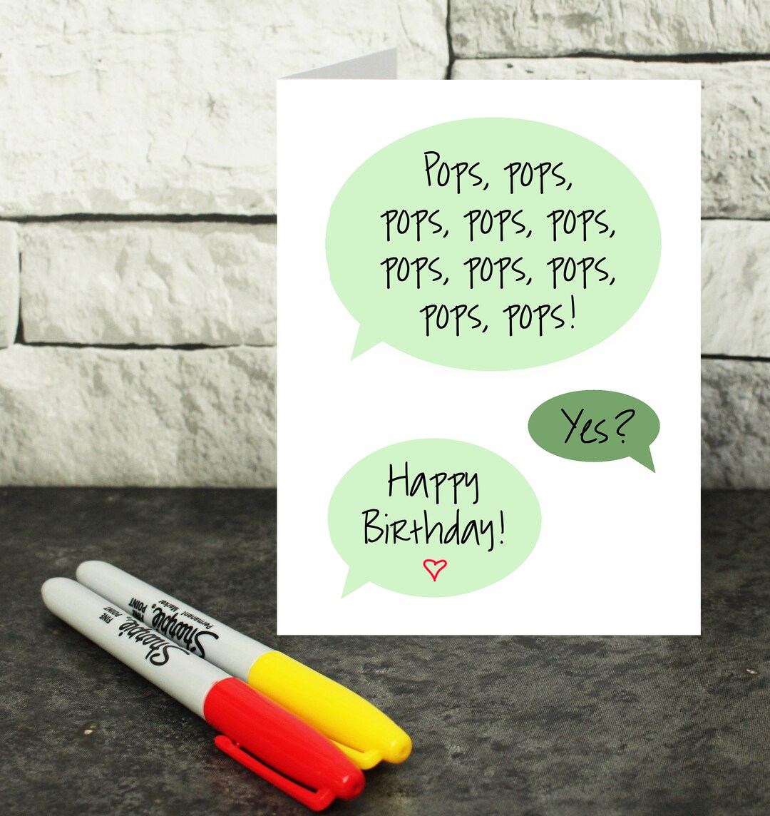 Funny Birthday Card for Pops - Etsy
