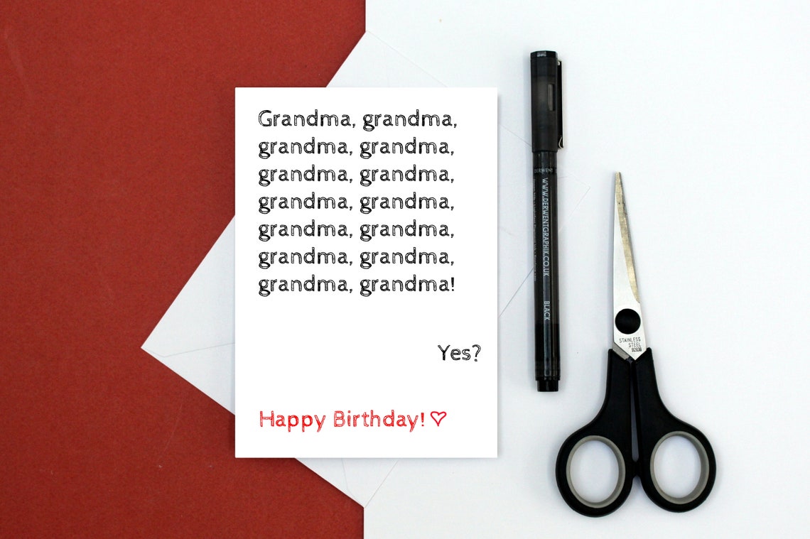 Grandma Card Grandma Birthday Card Funny Grandma Card Etsy Uk