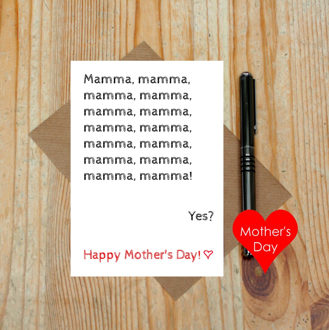 Mamma Card Mother's Day Joke Card Funny Mother's Day Card Card From ...