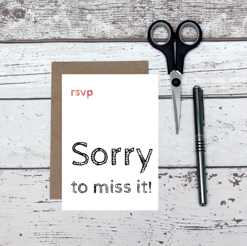 Sorry to Miss It Card Reply Card RSVP Card Wedding - Etsy UK
