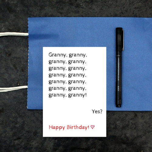 Funny Granny Birthday Card Personalised Card Card for - Etsy