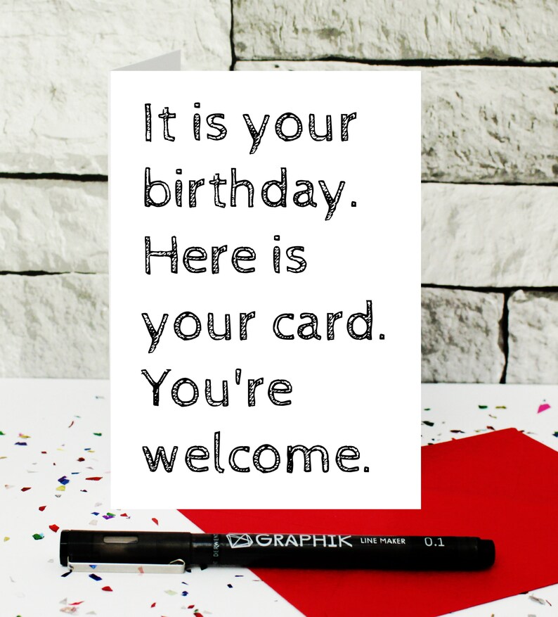 Funny Birthday Card Dry Humour Card Cheeky Birthday Card - Etsy UK