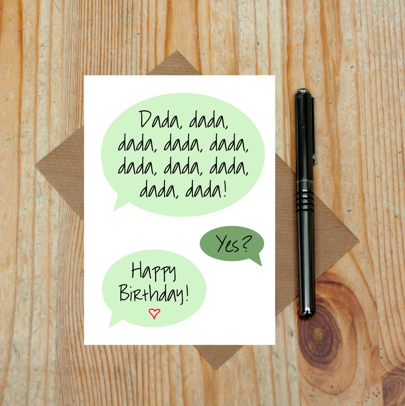 Dada Birthday Card Funny Birthday Card Toddler Dada Card | Etsy UK