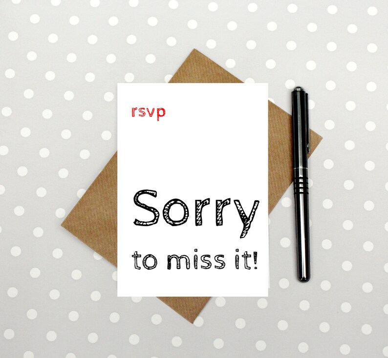 Sorry to Miss It Card Reply Card RSVP Card Wedding - Etsy UK