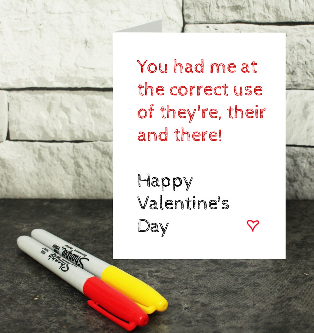 Grammar Valentine's Day Card Correct Spelling Card Funny Valentine's ...