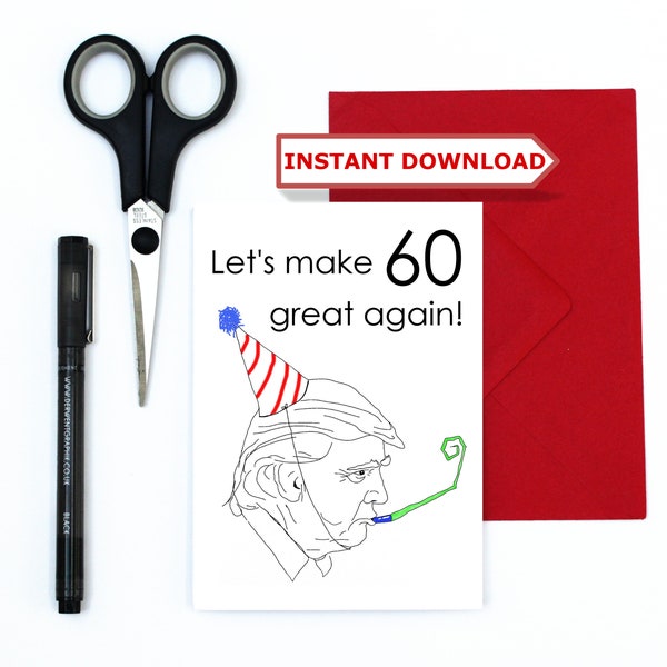 Donald Trump 60th Birthday Card - Etsy Australia