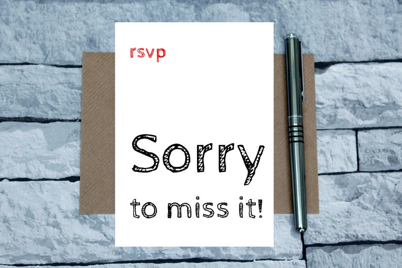 Sorry to Miss It Card Reply Card RSVP Card Wedding - Etsy UK