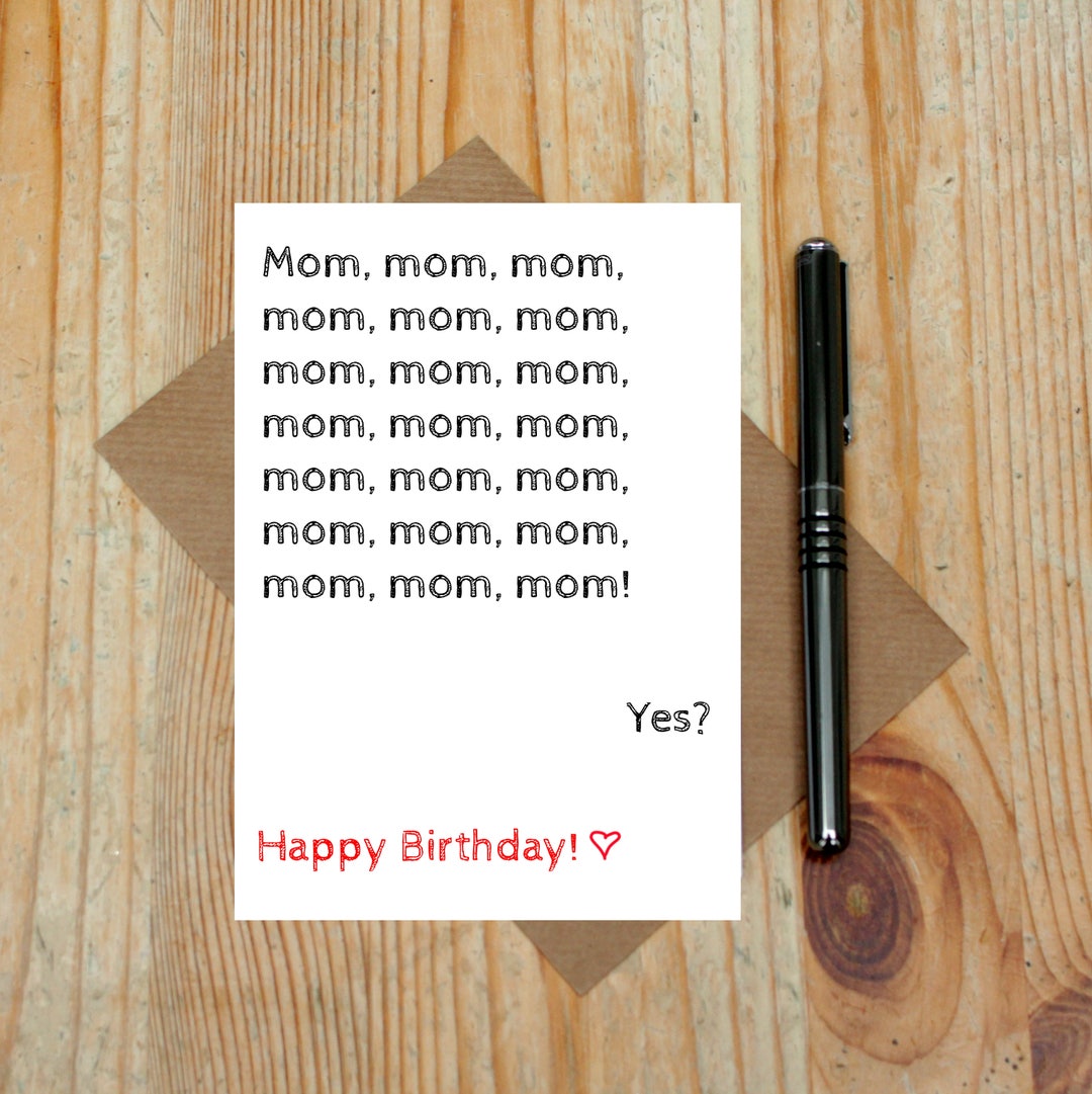 Mom Birthday Card Funny Birthday Card Toddler Mom Card - Etsy
