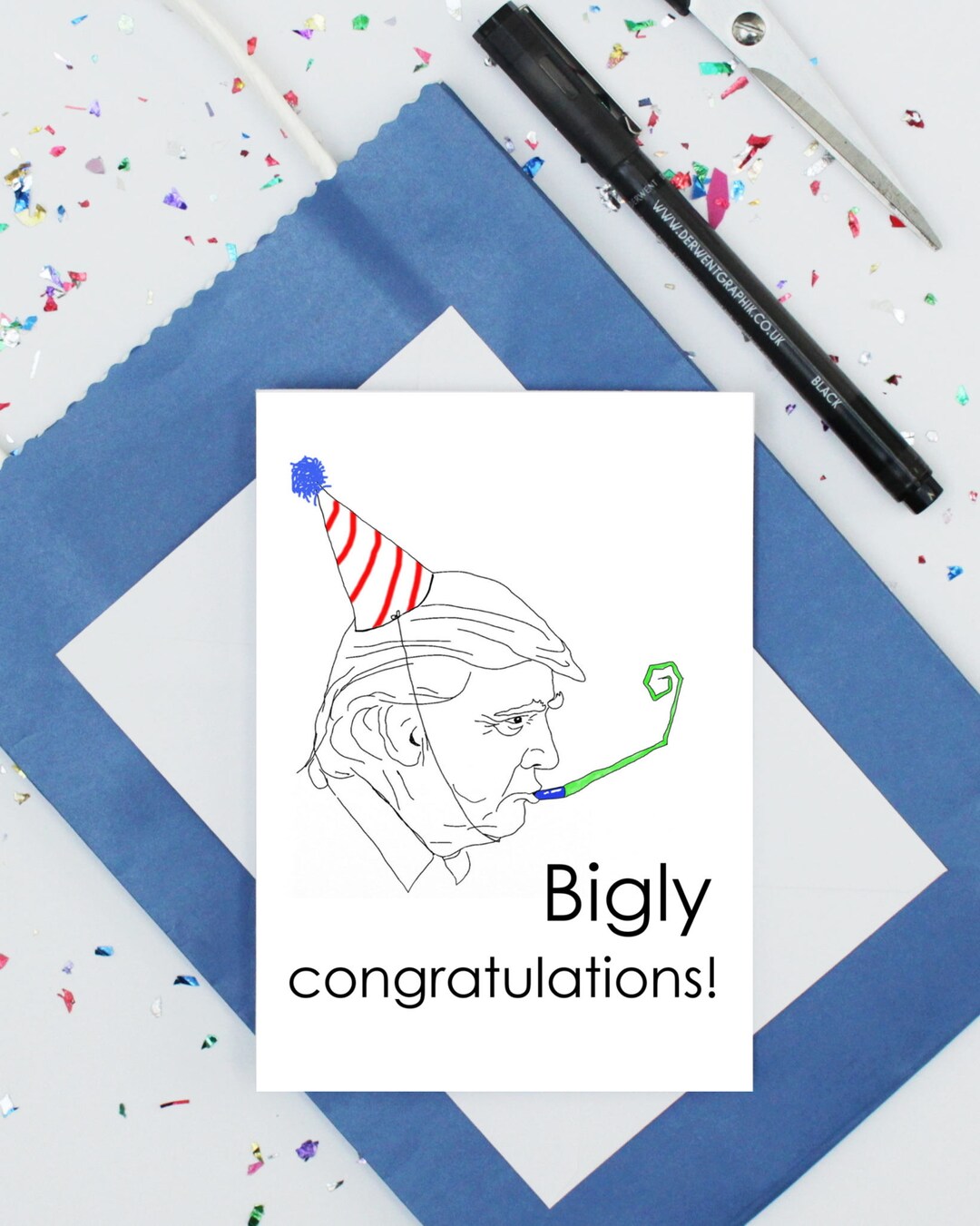 Donald Trump Greeting Card Funny Card Bigly Congratulations Card ...