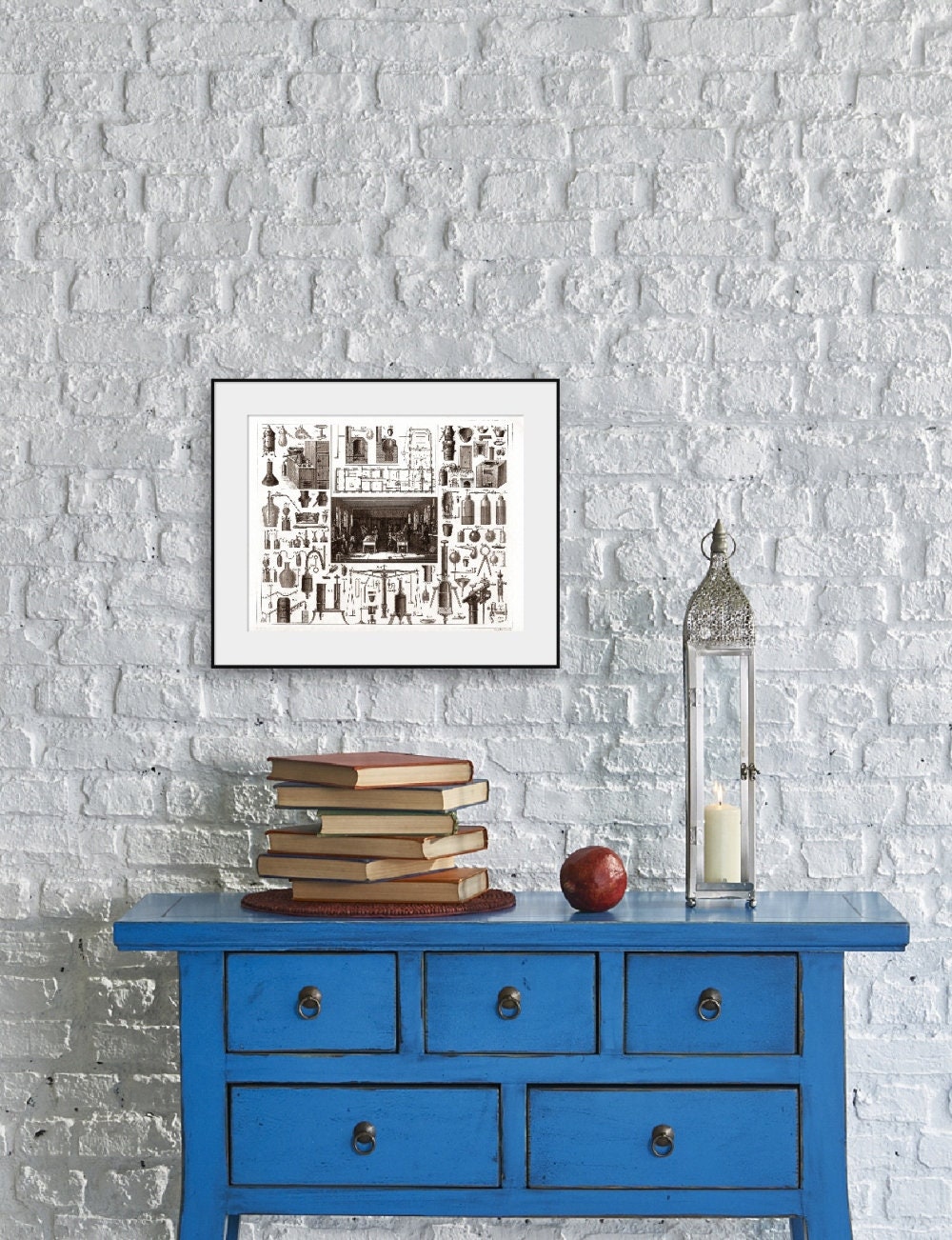 1850 Chemical Laboratory Apparatus Engraving NEW Fine Art - Etsy