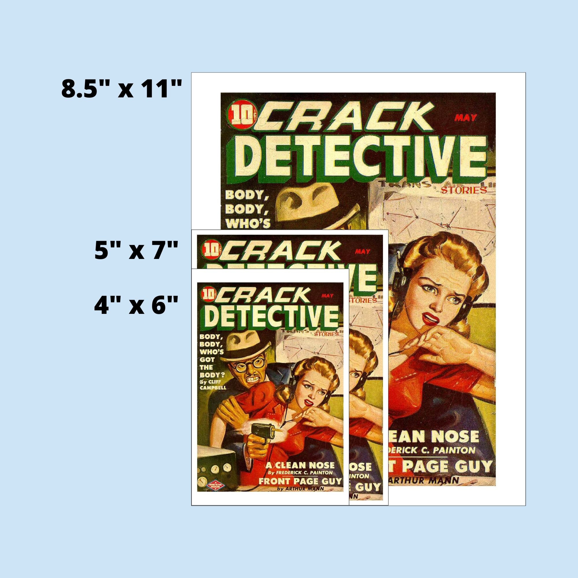 CRACK DETECTIVE Mayo 1944, Pulp Magazine Cover, NEW Fine Art Giclee ...
