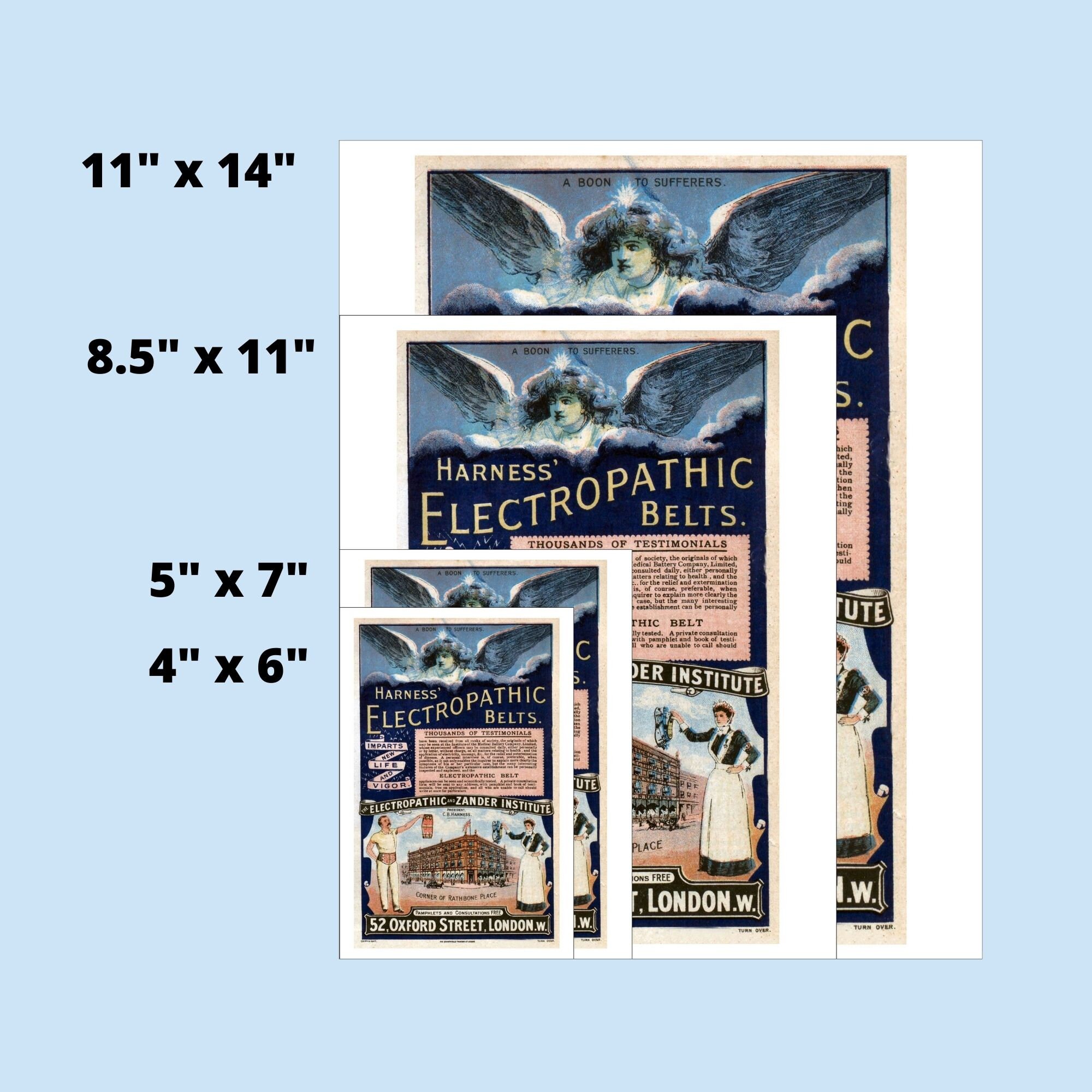 Buy Vintage Quack Medicine Advertisement Patent Medicine Poster Harness Electropathic Belt 2 Red ...