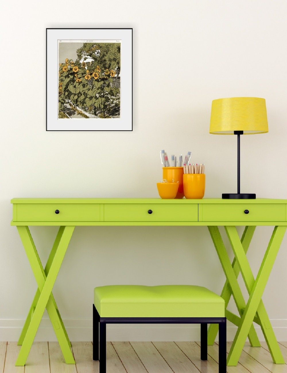 WALTER GEORGI, Sunflower Garden, Art Nouveau, NEW Fine Art Print, 1901 ...