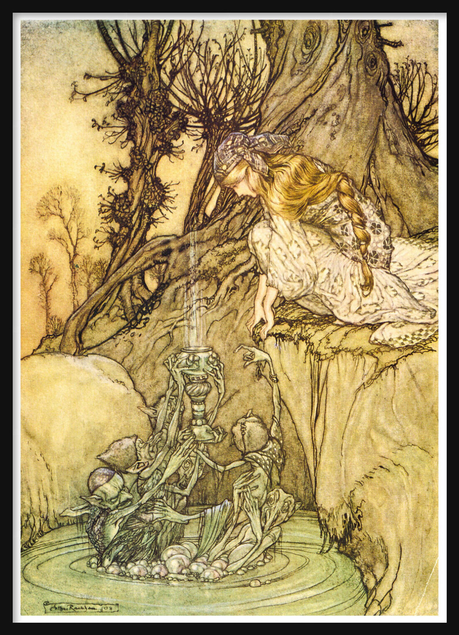 Arthur Rackham Fairy Art Print Fairy Art Poster, the Magic Cup, Fae ...