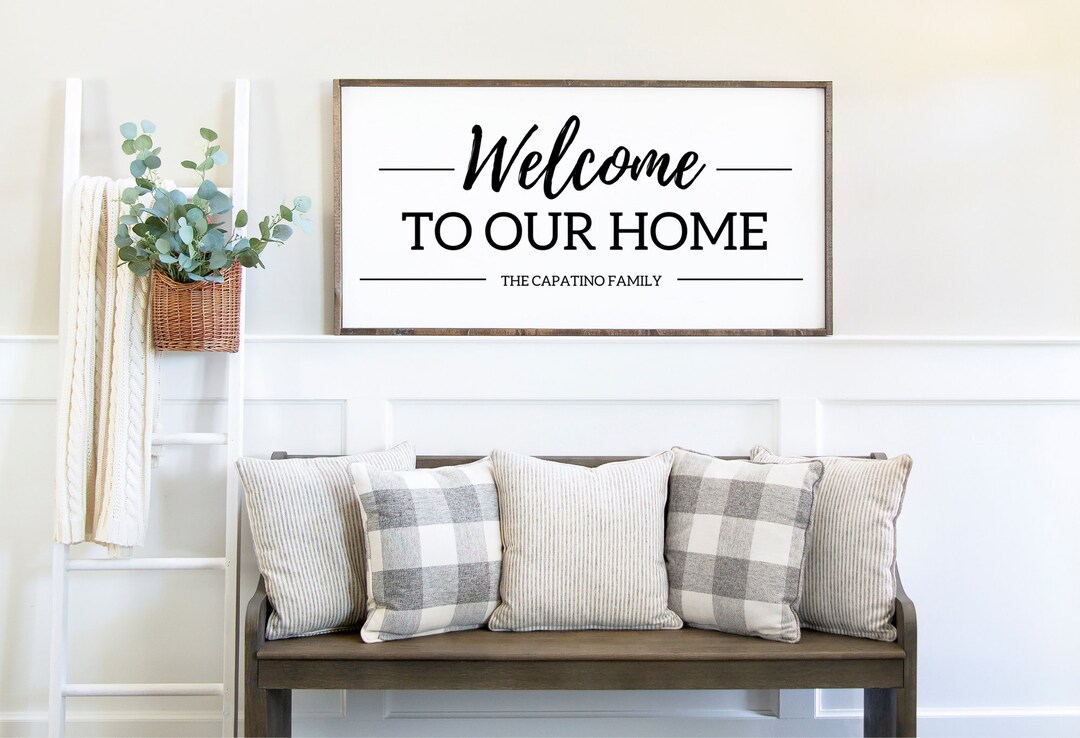 Welcome to Our Home Wood Sign | Custom Wood Sign | Rustic Home Decor ...