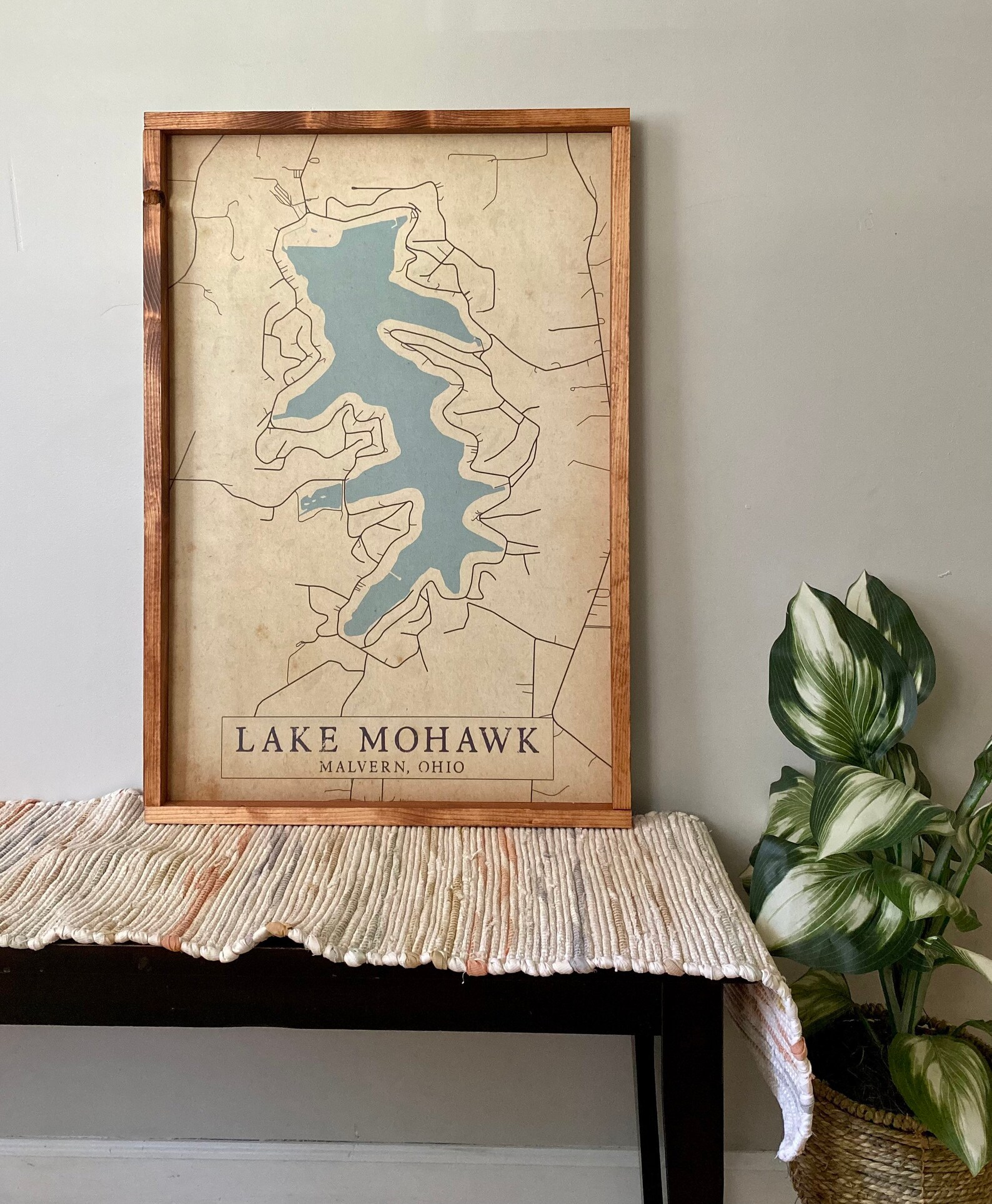 Lake Mohawk Vintage Custom Wood Map Sign Custom Lake Map - Etsy