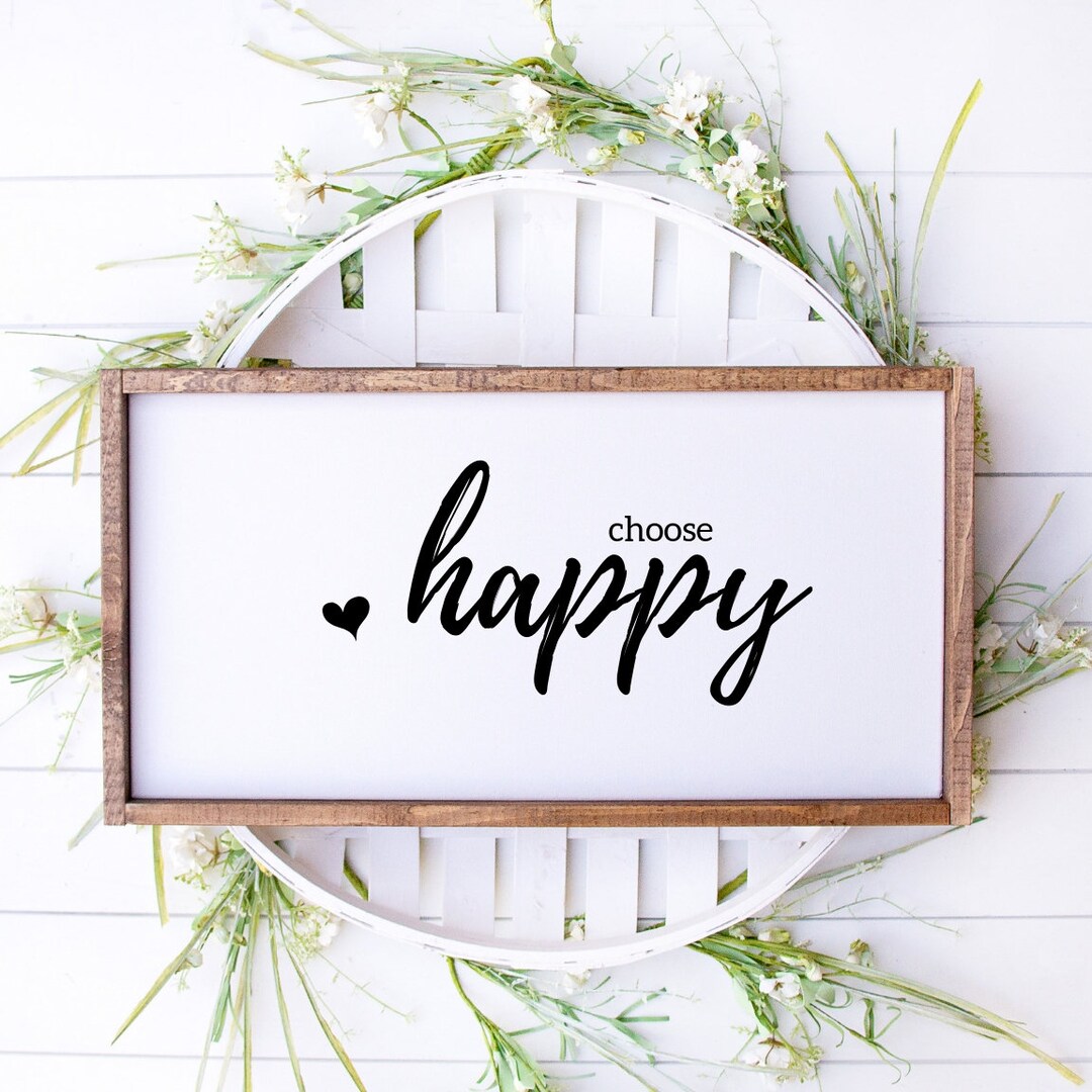 Choose Happy Wood Sign Custom Wood Sign Rustic Home Decor Sign Living ...