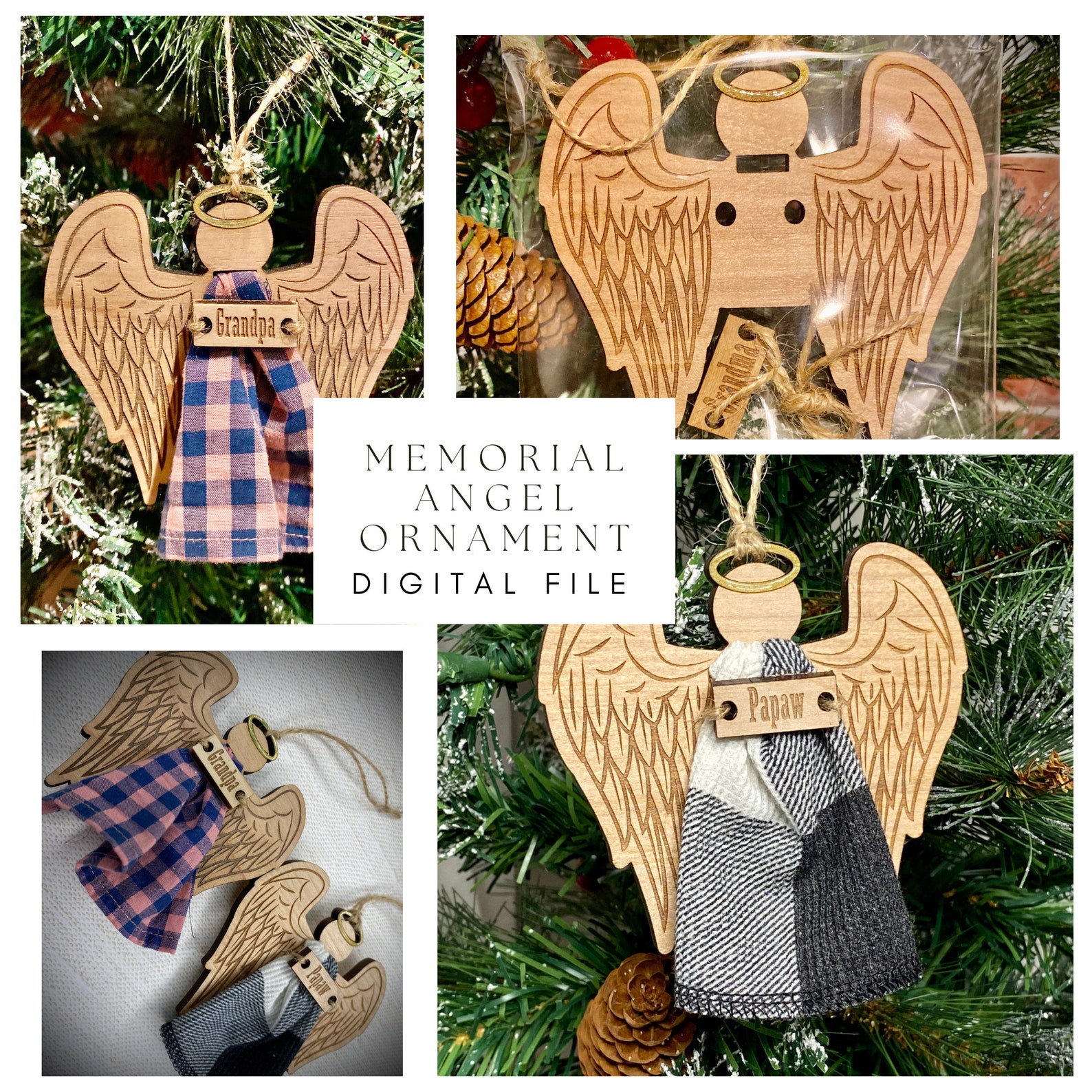 Memorial Angel Svg Pdf Ai Dxf Digital Download File for Laser - Etsy
