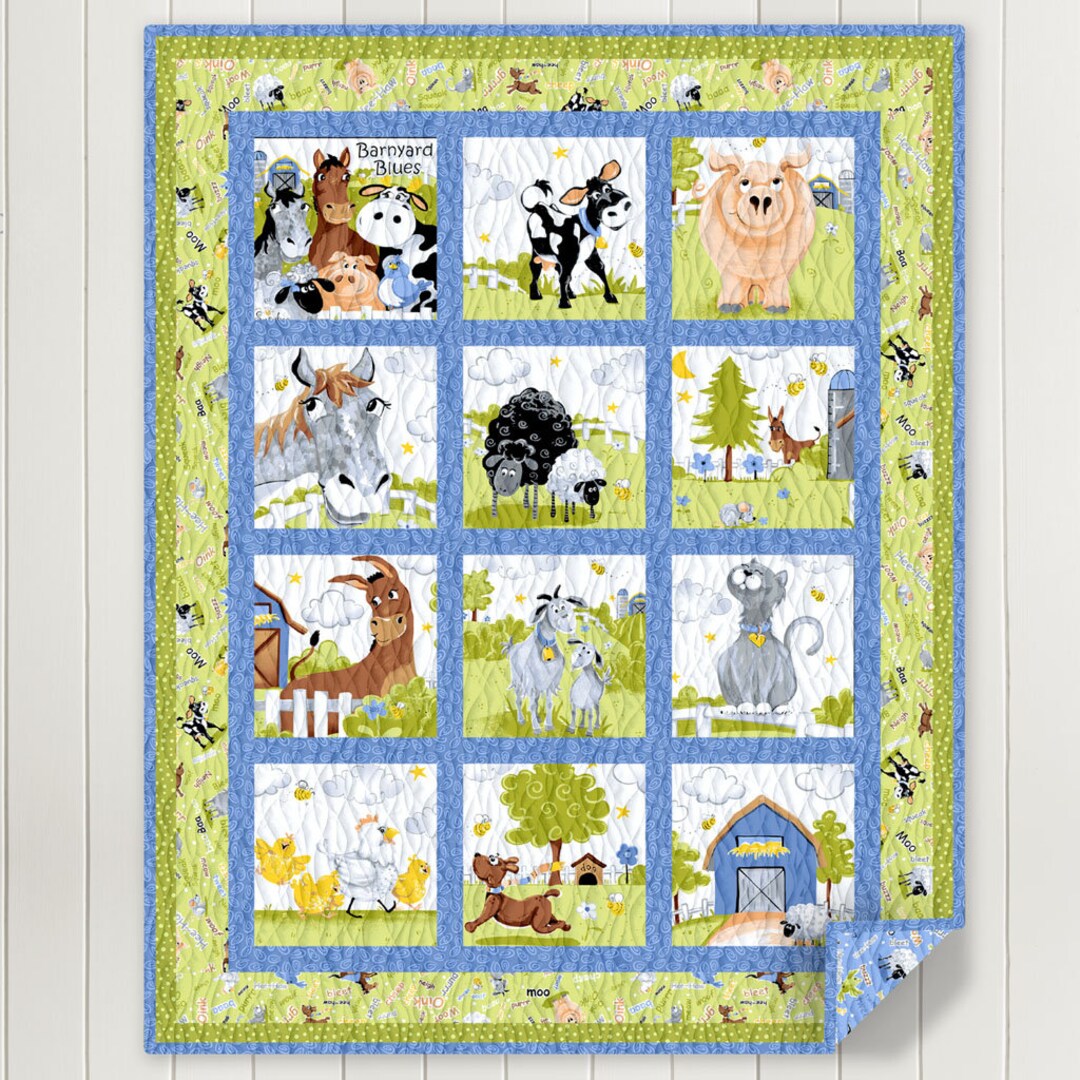 Barnyard Blues Storybook Quilt Kit - Etsy.de
