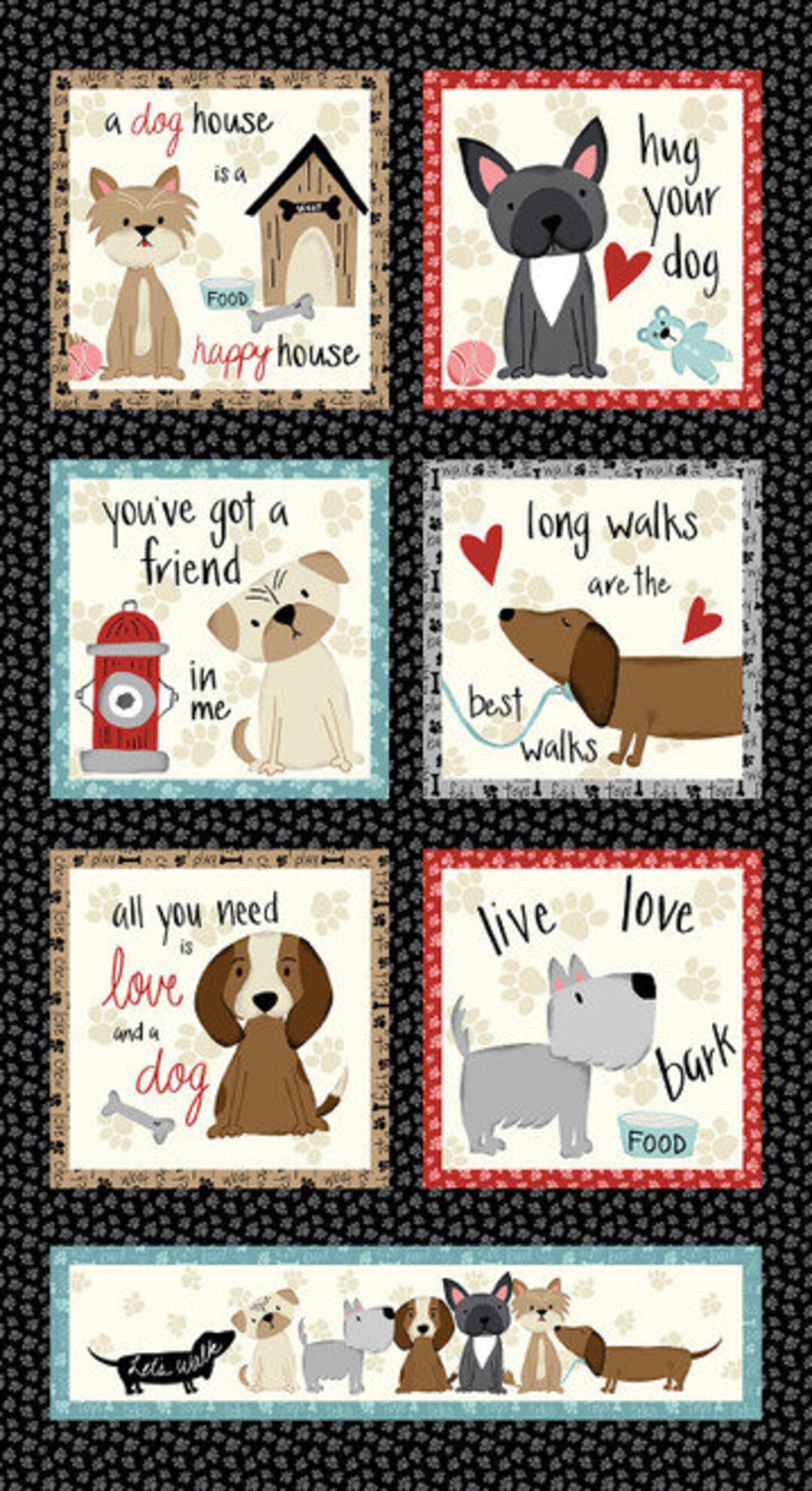 Paw-sitively Awesome Studio E Fabrics 7455P-99 10 Inch Block Panel - Etsy