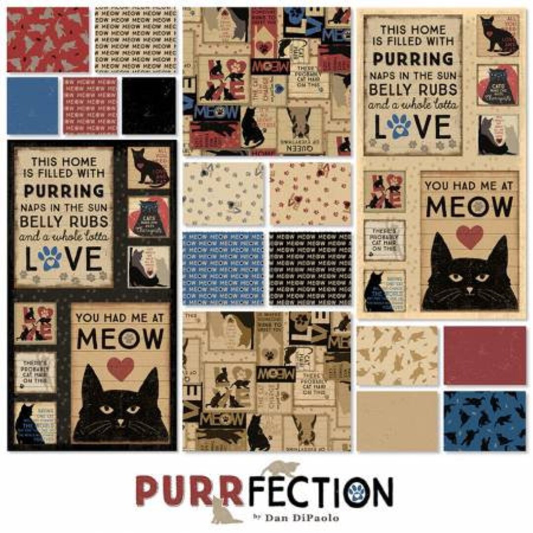 Purrfection Fat Quarter Bundle Clothworks Dan Dipaolo 17pcs - Etsy