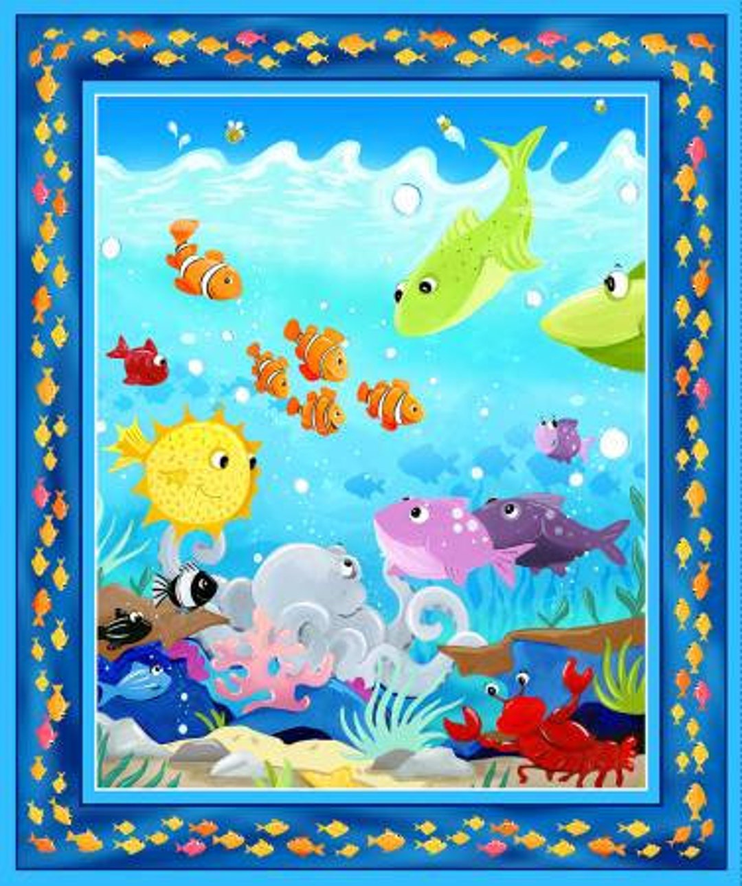 Susybee Under the Sea Digital 36" Quilt Panel SB20418-999 Multi ...