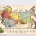 Vintage Russia Map on Paper, Russia Ethnographic Poster, Historical ...