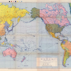 Digital Vintage Political World Map 1944. Instant Download. Historical ...