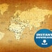 Digital Modern-vintage Map Printable Download. Vintage Style World Map ...