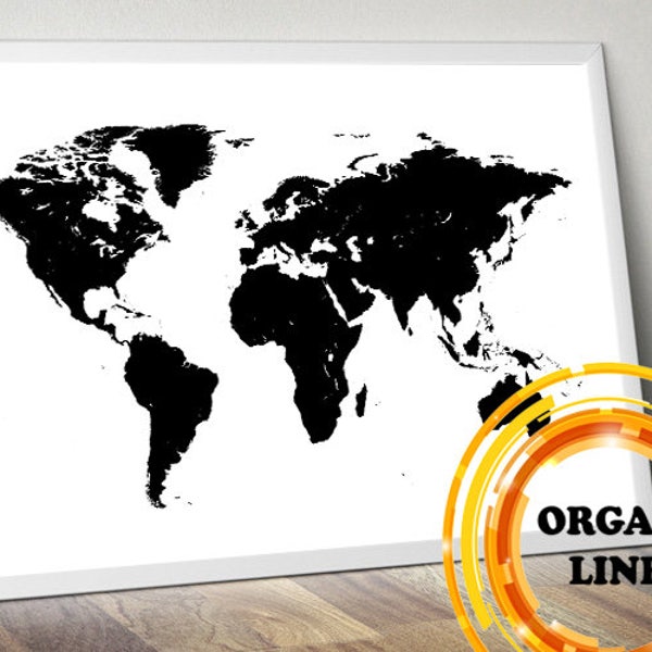 Linen World Map - Etsy