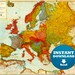 Digital Vintage Europe Map, Printable Vintage European Map, Map of ...