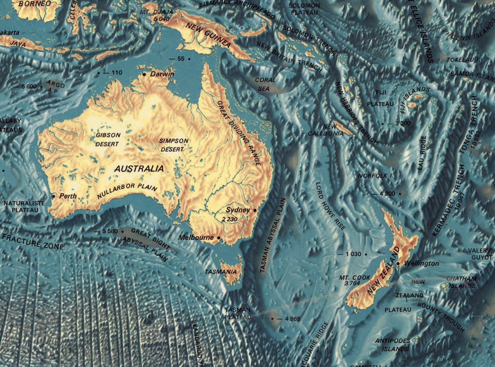 Digital Ocean Relief World Map Printable Download Yellow - Etsy