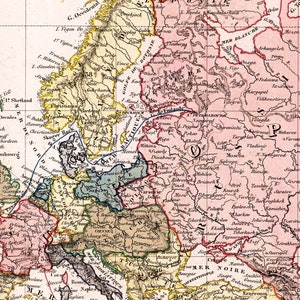 Colorful Digital Vintage Pink World Map Printable Download, Detailed ...