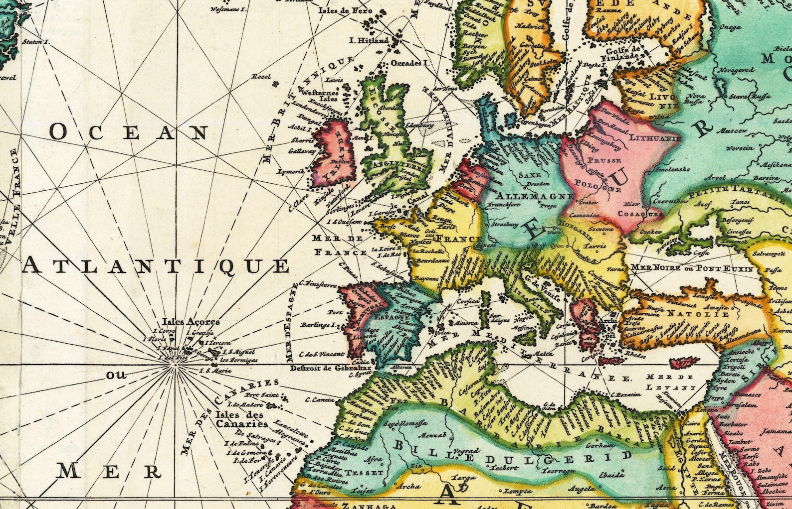 Colorful Light Colors Digital Vintage Printable World Map Download ...