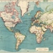 Digital Blue Vintage Atlas World Map Printable Download. Atlas World ...