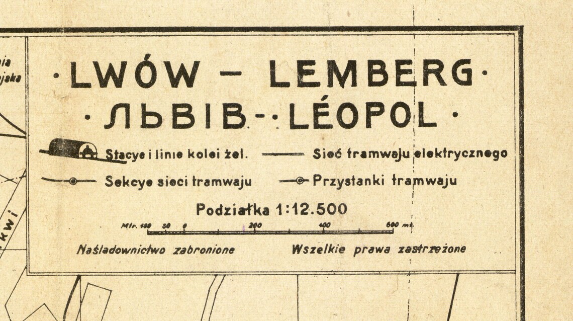 Lwow / Lemberg / Lviv / Leopol Vintage City Map on Paper, Historical ...