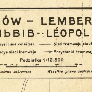 Lwow / Lemberg / Lviv / Leopol Vintage City Map on Paper, Historical ...