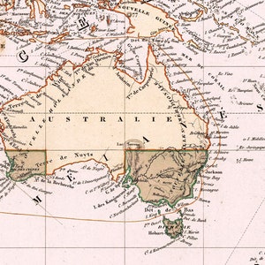 Colorful Digital Vintage Pink World Map Printable Download, Detailed ...